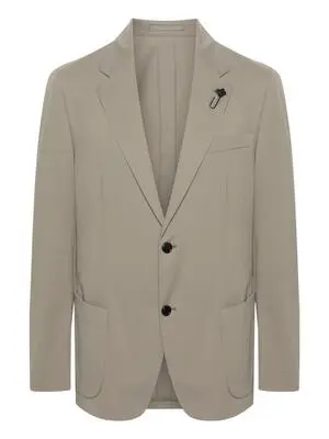 LARDINI Taffeta Single-breasted Blazer - Grey