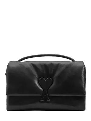 Ami Voulez-vous Leather Shoulder Bag - Black