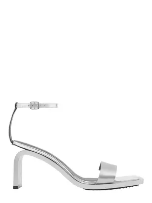 COURREGES Stream Mirror 70mm Leather Sandals - Silver