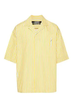 Jacquemus Striped Polo Cotton Shirt - Yellow