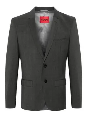 BOSS Notched-lapels Single-breasted Blazer - Grey