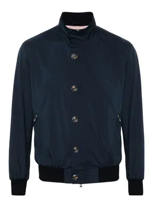 BARBA NAPOLI Mock-neck Bomber Jacket - Blue