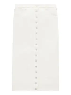 COURREGES Low-rise Denim Midi Skirt - White