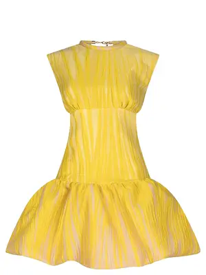 Silvia Tcherassi Nadra Taffeta Mini Dress - Yellow