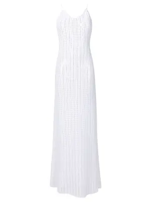 AMIR SLAMA Open-knit Maxi Dress - White