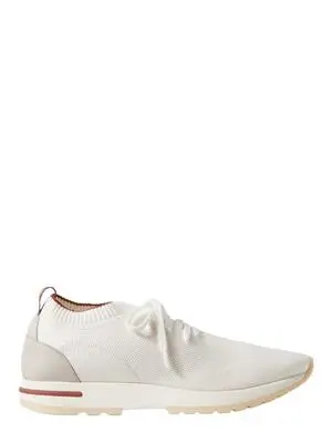 Loro Piana 360 Flexy Leather-trimmed Wish® Wool Sneakers - White