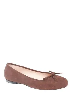 PATRICIA GREEN Skim Ballerina Flat - Chocolate Suede