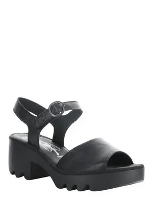 Fly London Tull Platform Sandals - Black Mousse