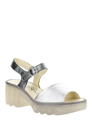 Fly London Tull Platform Sandals - Silver/graph