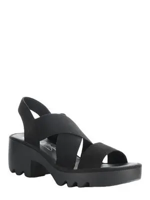 Fly London Taji Platform Slingback Sandal - Black Cupido