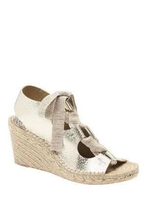 PEDRO GARCIA Otelia Espadrille Wedge Sandal Platino Cervo