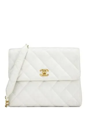 CHANEL Quilted Caviar Square Shoulder Bag