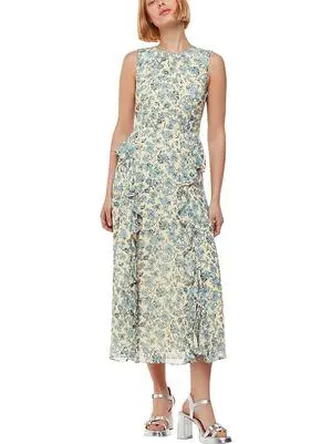 Whistles Shaded Floral Nellie Midi Dress - Blue/multi
