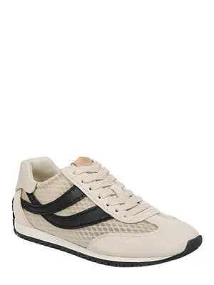 Vince Oasis Runner Lace Up Sneakers - Beige Mesh/black Leather