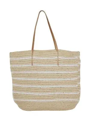 Velvet By Graham & Spencer Stella Stripe Tote - White