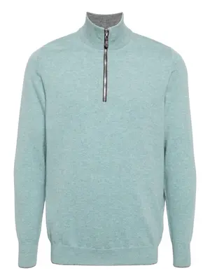 N.peal Carnaby Half-zip Cardigan - Blue