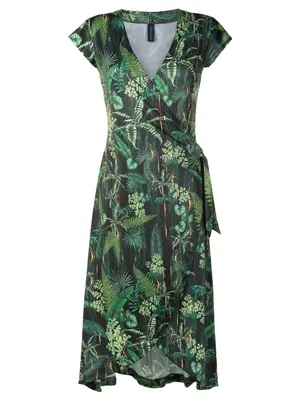 LYGIA & NANNY Falcão Leaf-print Wrap Dress - Green