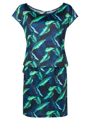 LYGIA & NANNY Shiva Leaf-print Minidress - Blue