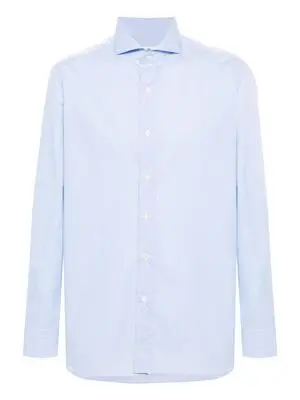 LUIGI BORRELLI Check-pattern Cotton Shirt - Blue