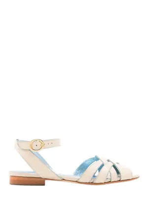 STUDIO CHOFAKIAN Rasteira Matisse Leather Sandals - White