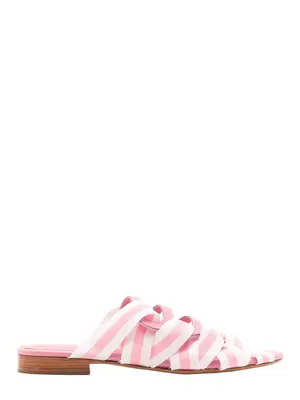 STUDIO CHOFAKIAN Mia Stripe-detailing Slides - Pink