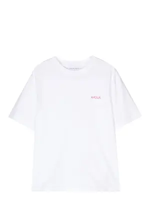 Maison Labiche Slogan-embroidered T-shirt - White