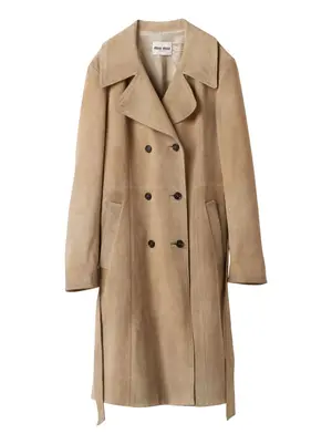 MIU MIU Miu Miu Double-Breasted Suede Coat