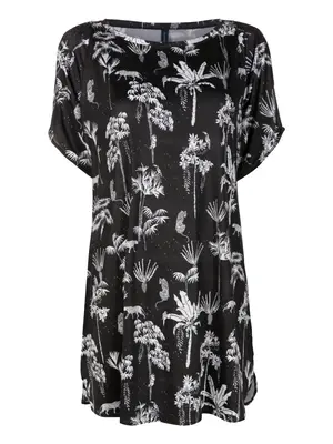 LYGIA & NANNY Allat Botanical-print Tunic Dress - Black
