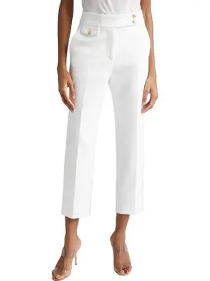 Veronica Beard Renzo Crop Pants - Off White/gold