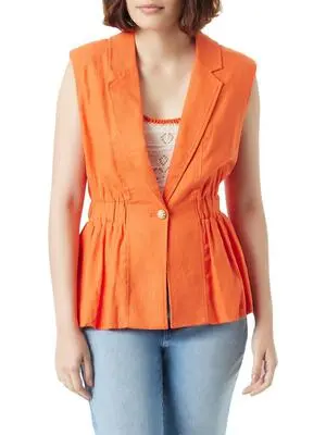 Sam Edelman Lester Elastic Waist Linen Blend Vest - Tigerlily