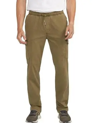 SILVER JEANS CO. Silver Jeans Co. Pull-On Twill Cargo Pants Olive