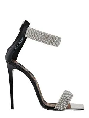 Philipp Plein 120mm Crystal-embellished Leather Sandals - Black