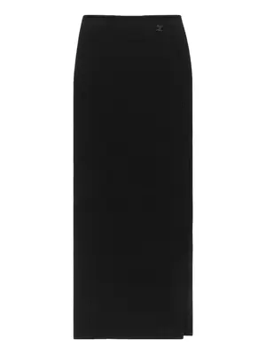 COURREGES Tube Ribbed-knit Long Skirt - Black