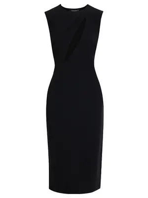 Versace Cutout Crepe Midi Dress - Black