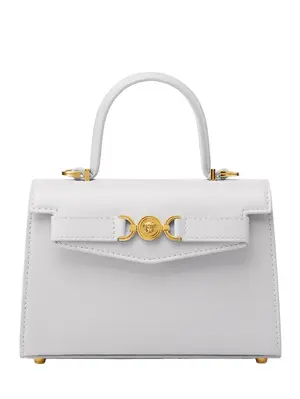 Versace Versace Medusa '95 Small Leather Top-Handle Bag Gray