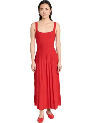 Staud Ellison Knit Dress - Red Rose