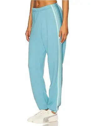 Aviator Nation 5 Stripe Sweatpant - Aquamarine & Aqua