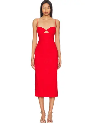 Bardot Ivanna Midi Dress - Fire Red