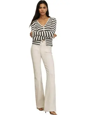 Veronica Beard Beverly Skinny-flare Jean - Ecru