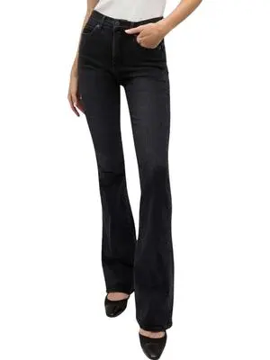 Veronica Beard Beverly Skinny-Flare Jean Washed Onyx
