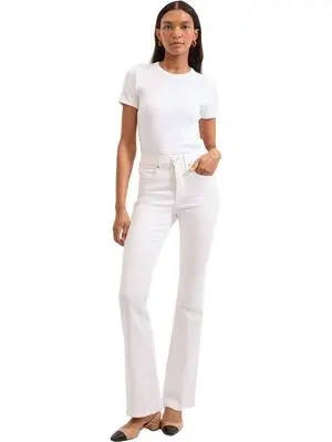 Veronica Beard Beverly Skinny-Flare Jean White