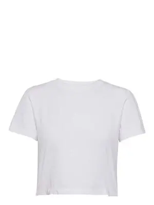 RE/DONE Cotton Jersey Crop Top - White