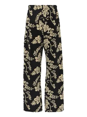 MARINE SERRE Floral Jacquard Track Pants - Black