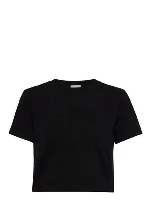 RE/DONE Cotton Jersey Crop Top - Black