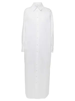 THE ROW Izumi Oversized Cotton Poplin Shirt Dress - White