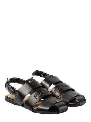 JW Anderson Fisherman Leather Sandals - Black