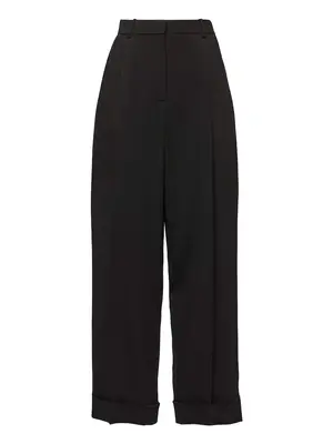 THE ROW High-rise Wide-leg Trousers - Black