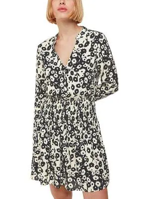 Whistles Riley Floral Shirred Dress - Black/multi