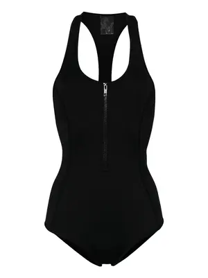 DUSKII Zip-up Racerback Swimsuit - Black
