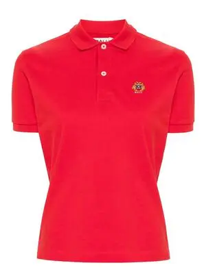 Bally Logo-embroidered Cotton Polo Top - Red